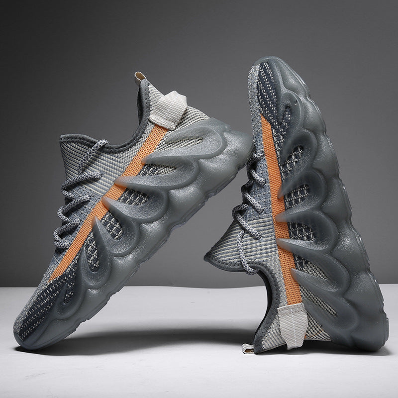 Fashion Sneakers With Wave Sole Cool Sports Shoes Men – Stormyjay